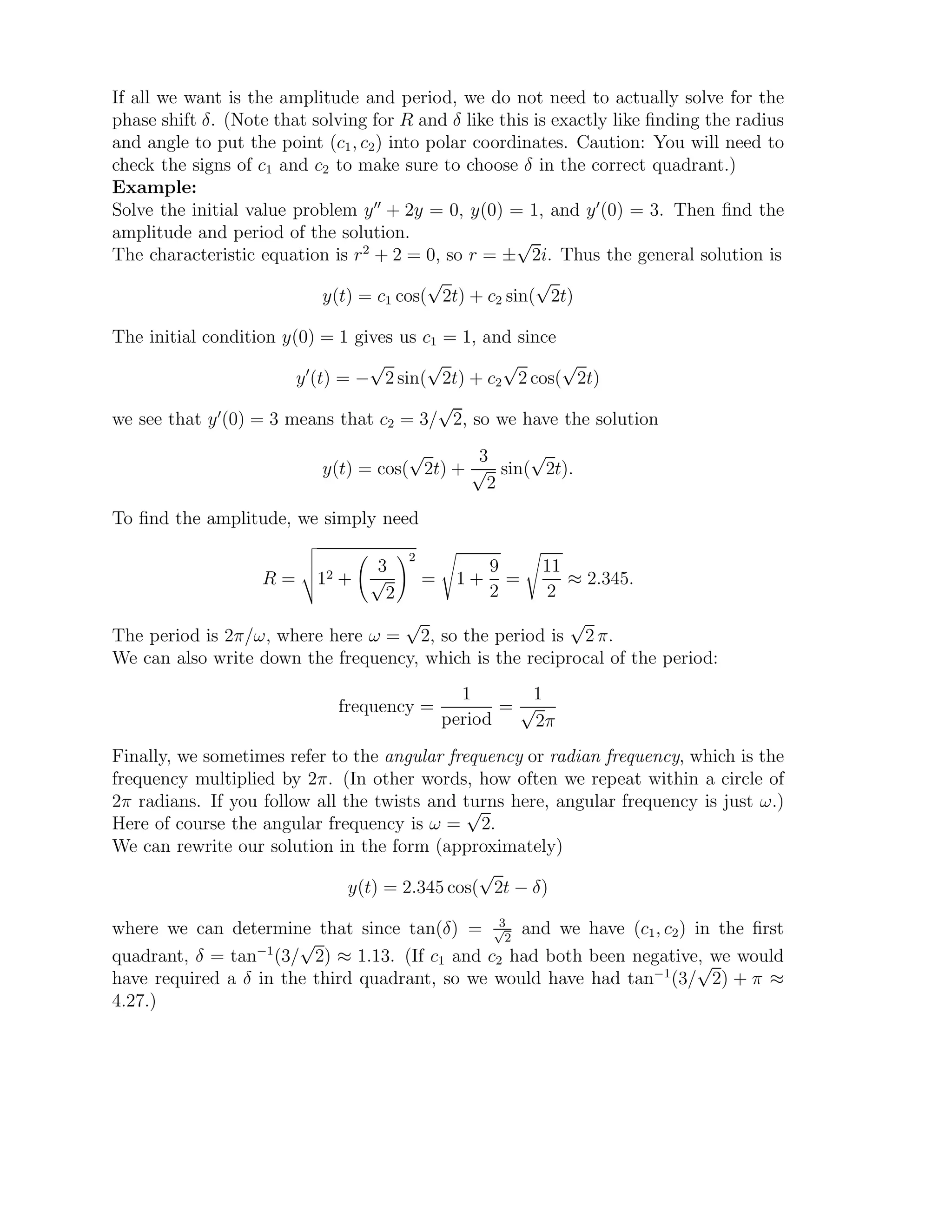 Complex roots of the characteristic equation | PDF