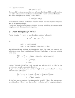 Complex roots of the characteristic equation | PDF