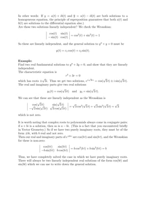 Complex roots of the characteristic equation | PDF
