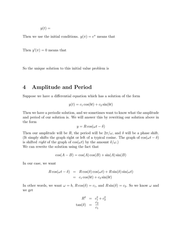 Complex roots of the characteristic equation | PDF