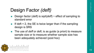 Complex sampling design & analysis | PPTX