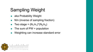 Complex sampling design & analysis | PPT