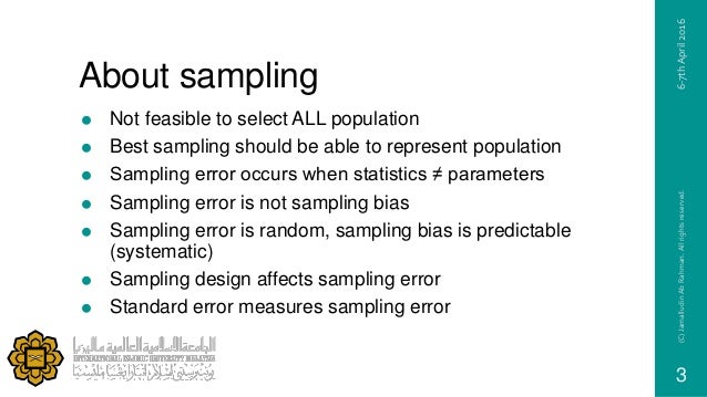 Complex sampling design & analysis