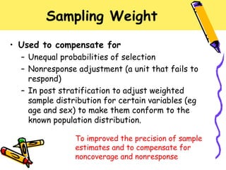 Weightage & Complex Sampling | PPT