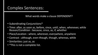 Complex sentence | PPTX