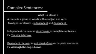 Complex sentence | PPTX