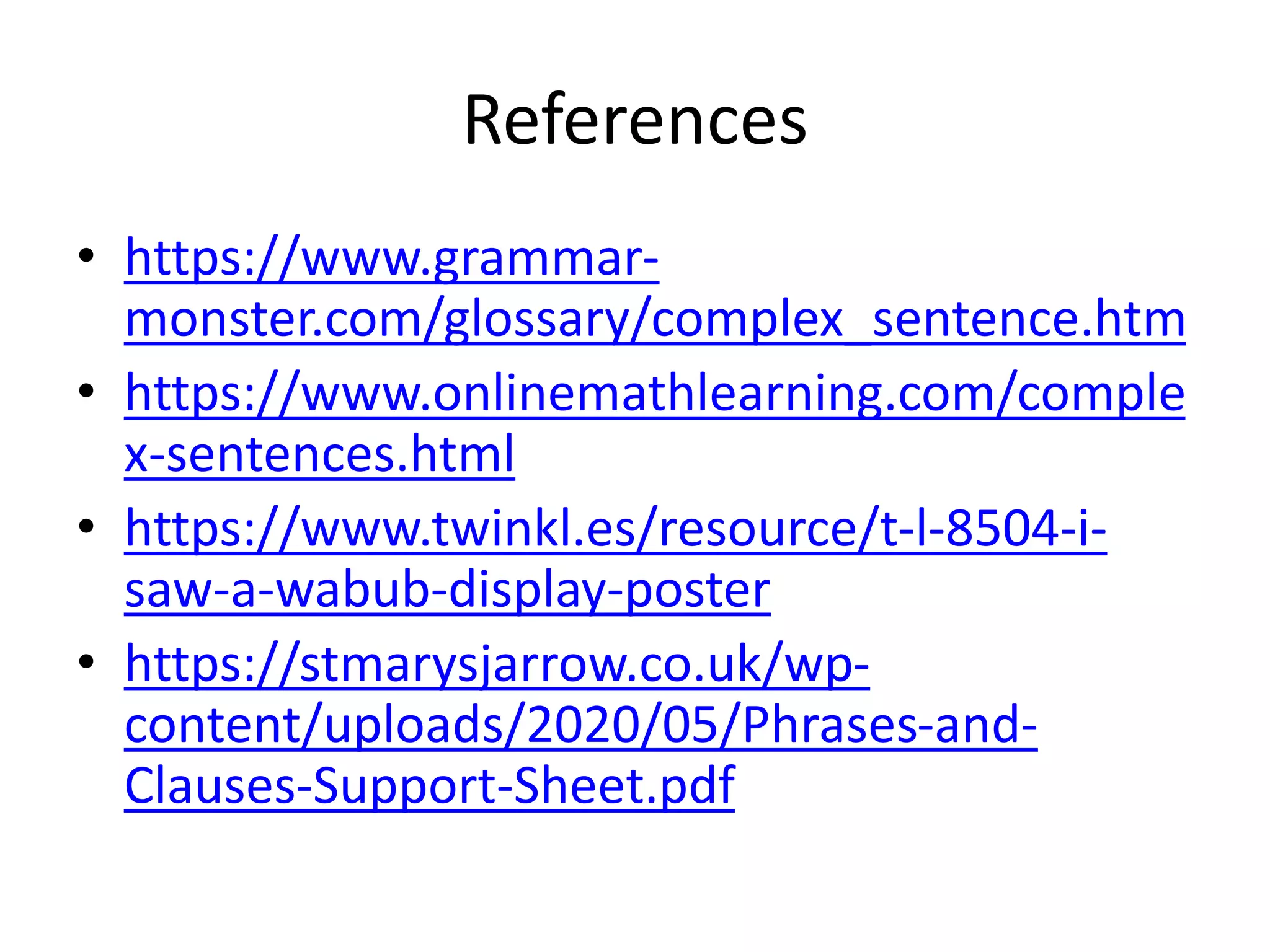 Complex sentence | PPTX