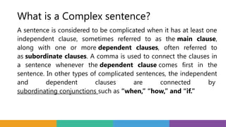 Simple compound complex sentences - Complex sentence.pptx