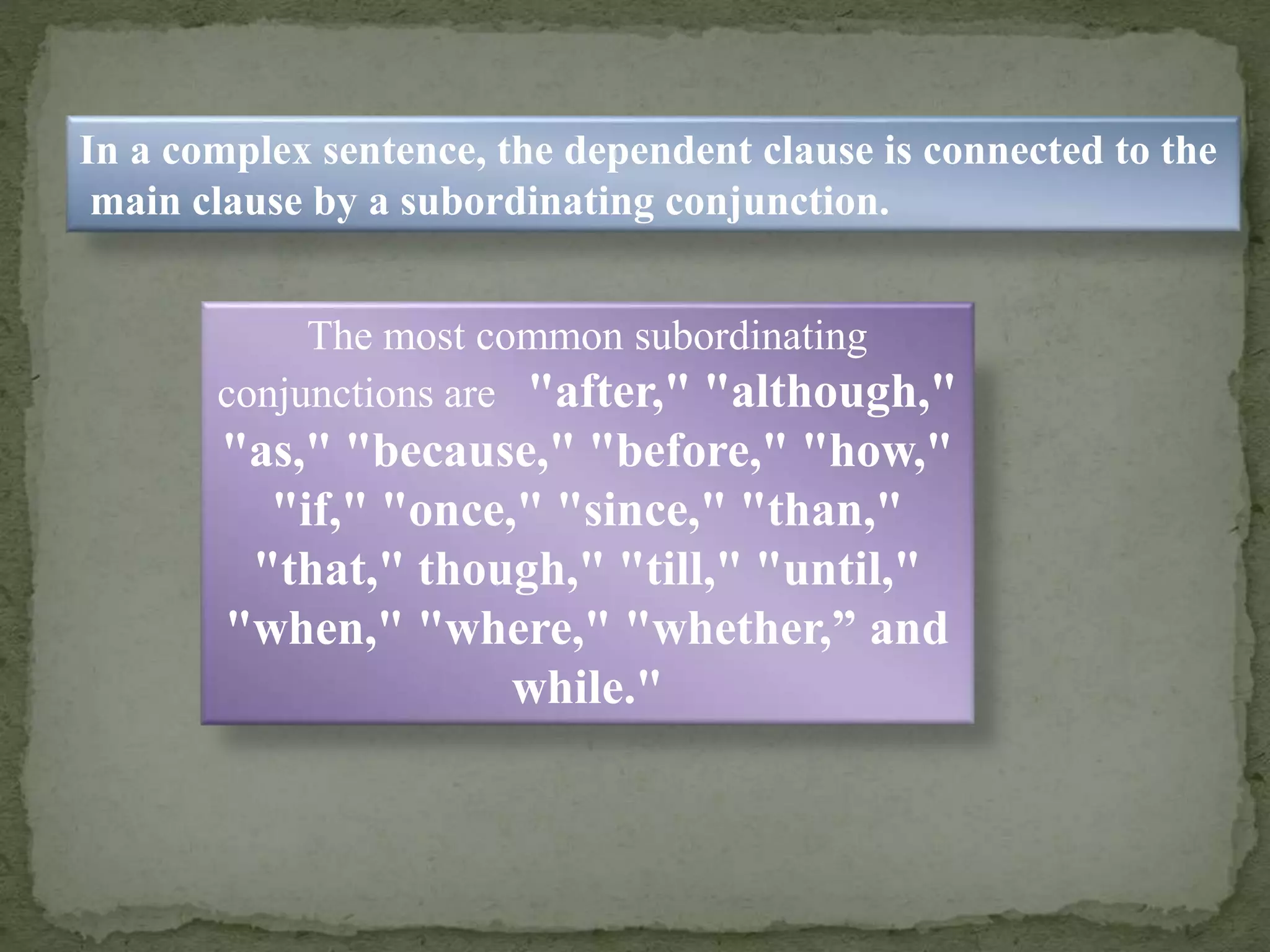 Complex sentences | PPT