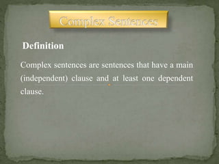 Complex sentences | PPT