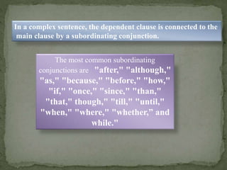 Complex sentences | PPT