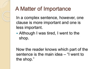 Basic Overview of Complex Sentences | PPTX