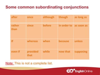 Complex sentences | PPTX