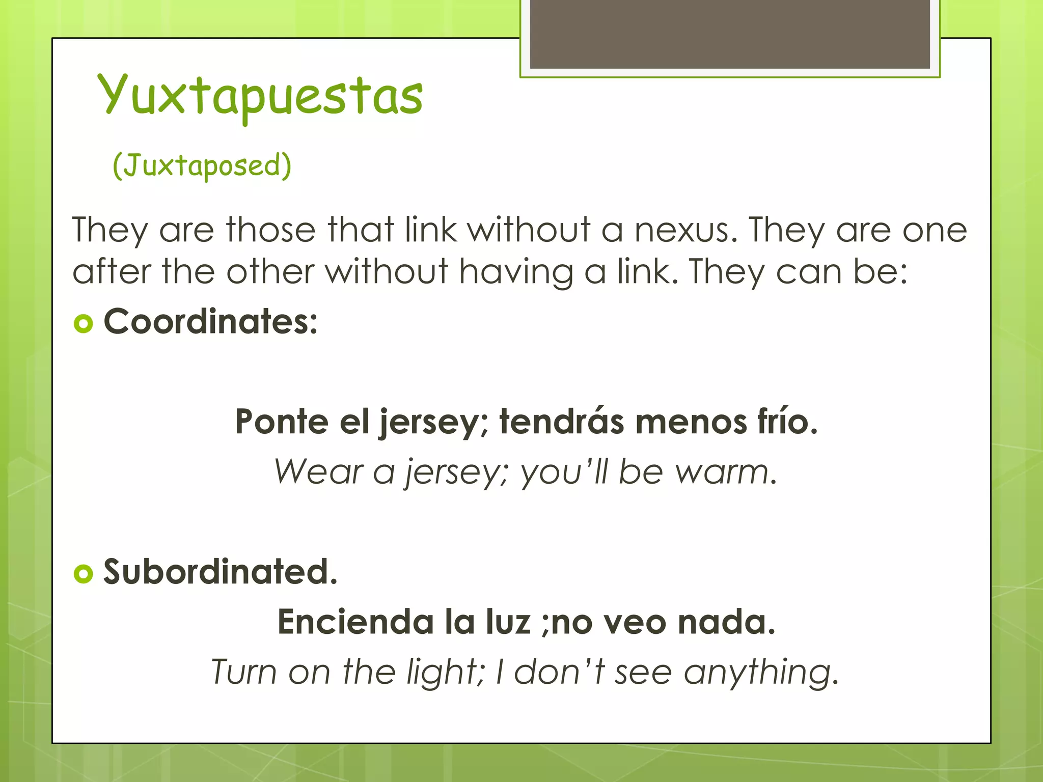 Complex sentences in spanish | PPTX