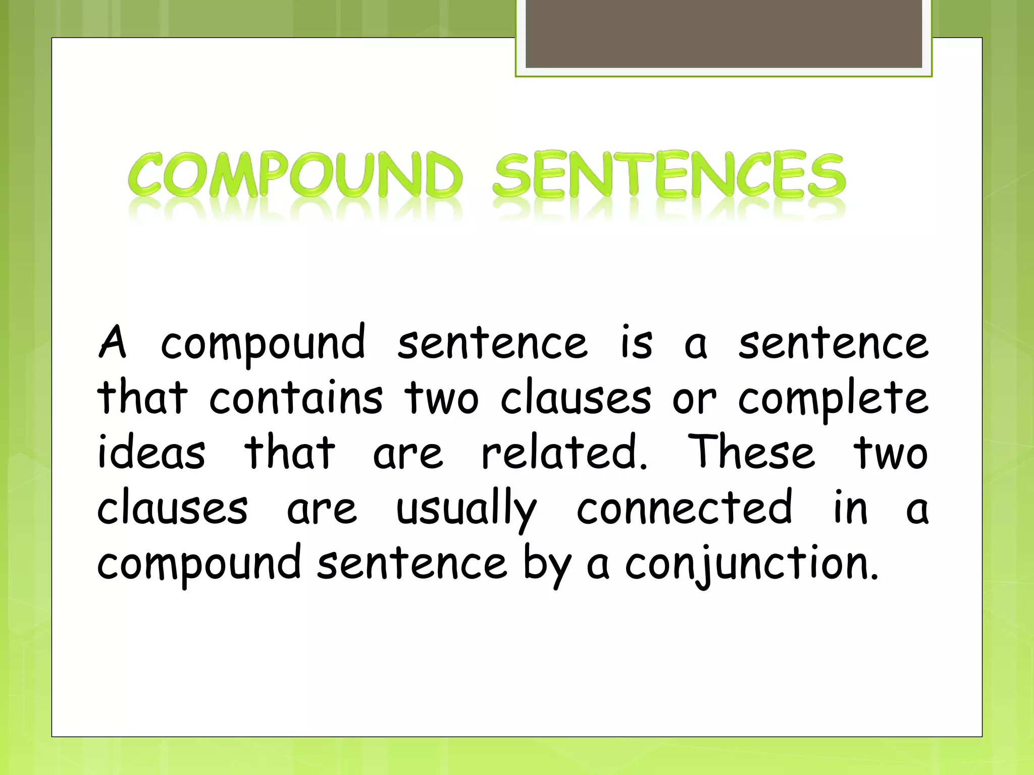 Compound and complex sentences in English | PPT
