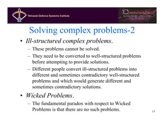 Complex solutions for complex problems | PDF