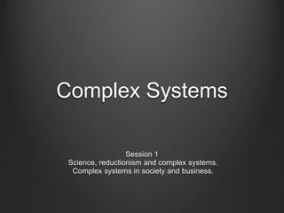 Complex systems 1 | PPTX