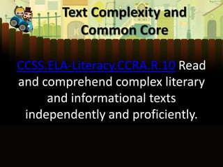 Complex texts thebumpyroadofreading | PPT