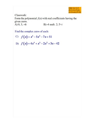 Complex zeros day 1 | PDF