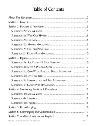 National Organic Program Compliance Checklist for Producers | PDF