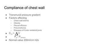 Compliance and lung mechanics in human body | PPTX