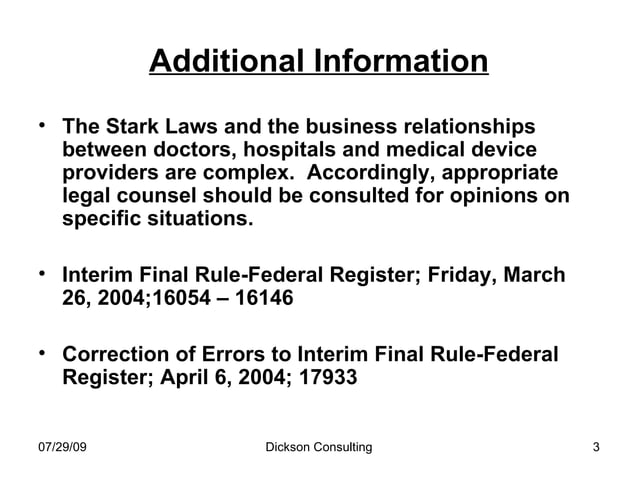 Compliance with Stark laws | PPT