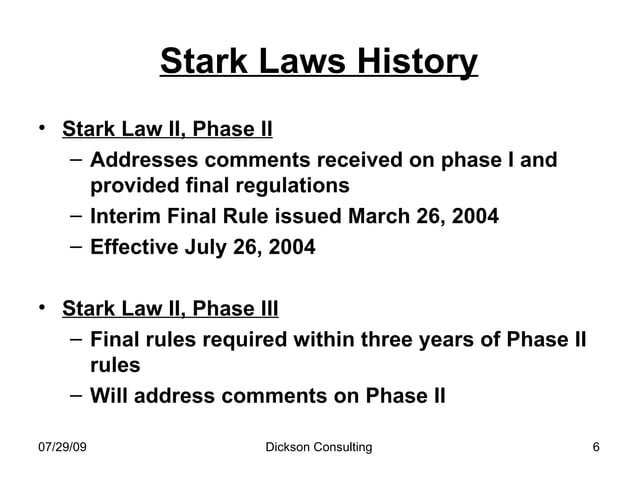 Compliance with Stark laws | PPT