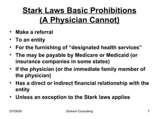 Compliance with Stark laws | PPT