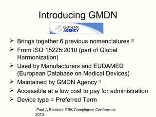 GMDNS, UDI, barcodes and more... | PPT
