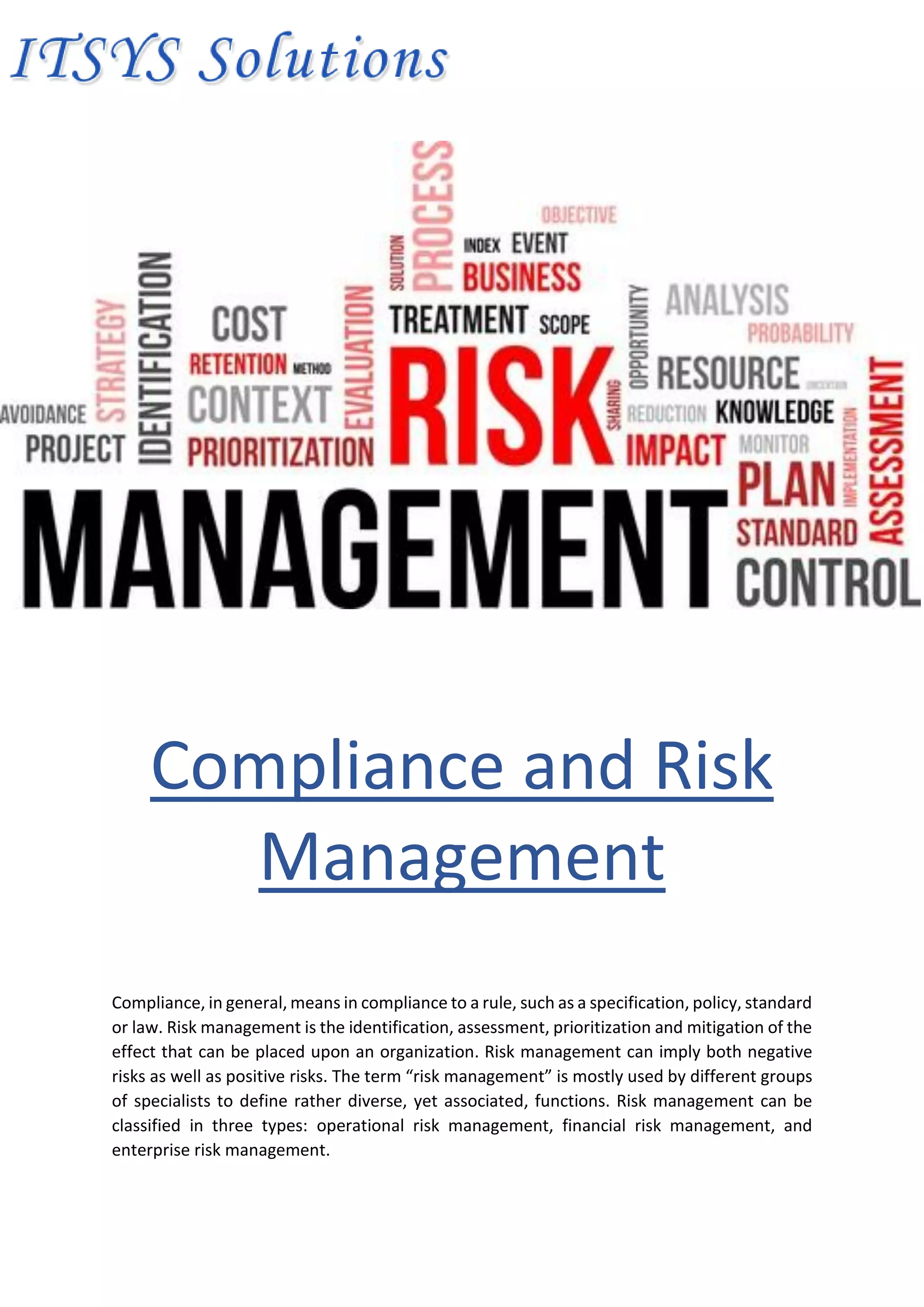 Compliance and risk management | PDF