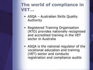 Compliance, Assessments and Activity Tracking | PPT