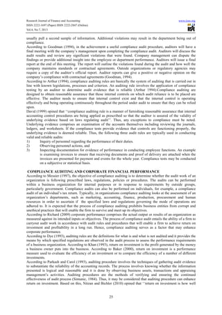Compliance audit and corporate financial performance banks in rivers ...