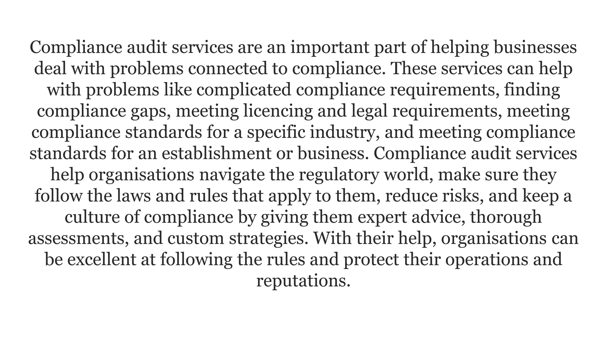 Compliance Audit Services | PPT