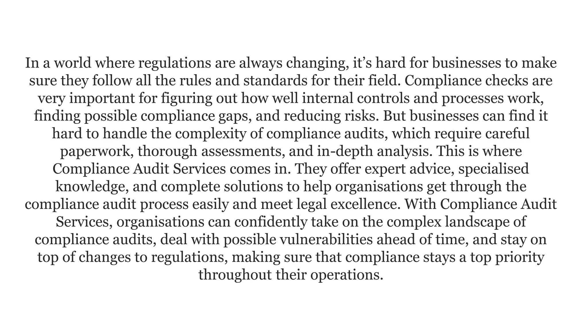 Compliance Audit Services | PPT