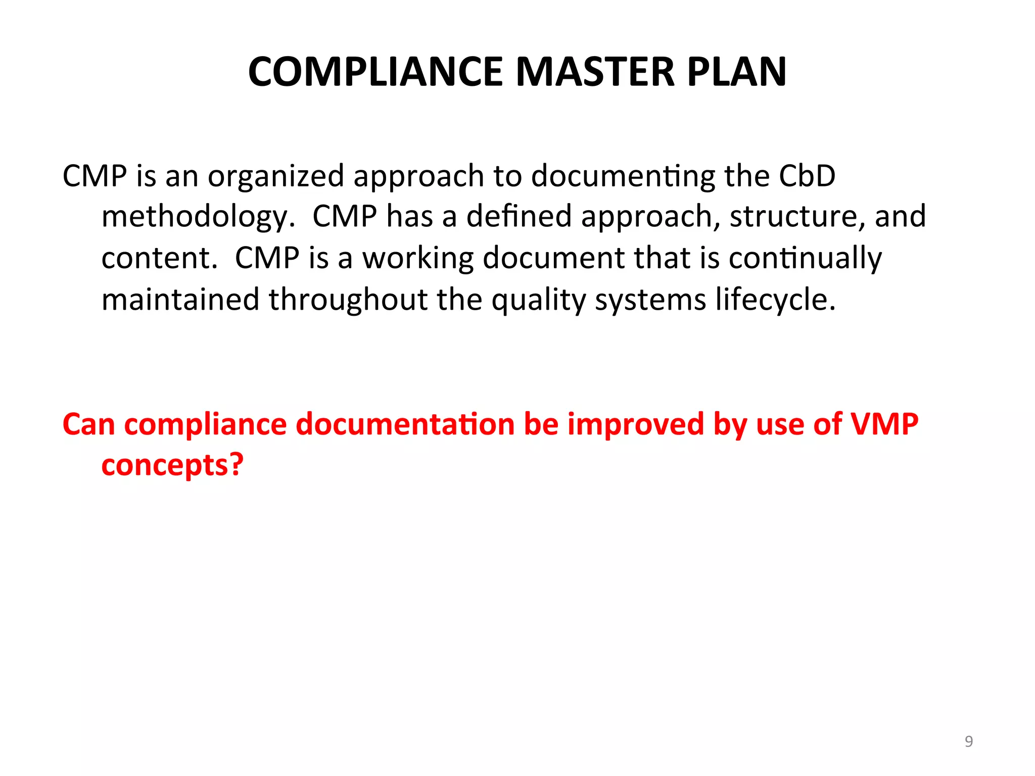 Compliance by Design and Compliance Master Plan | PDF