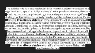 Compliance Database | PPT