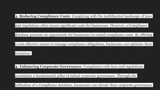 Compliance Database | PPT