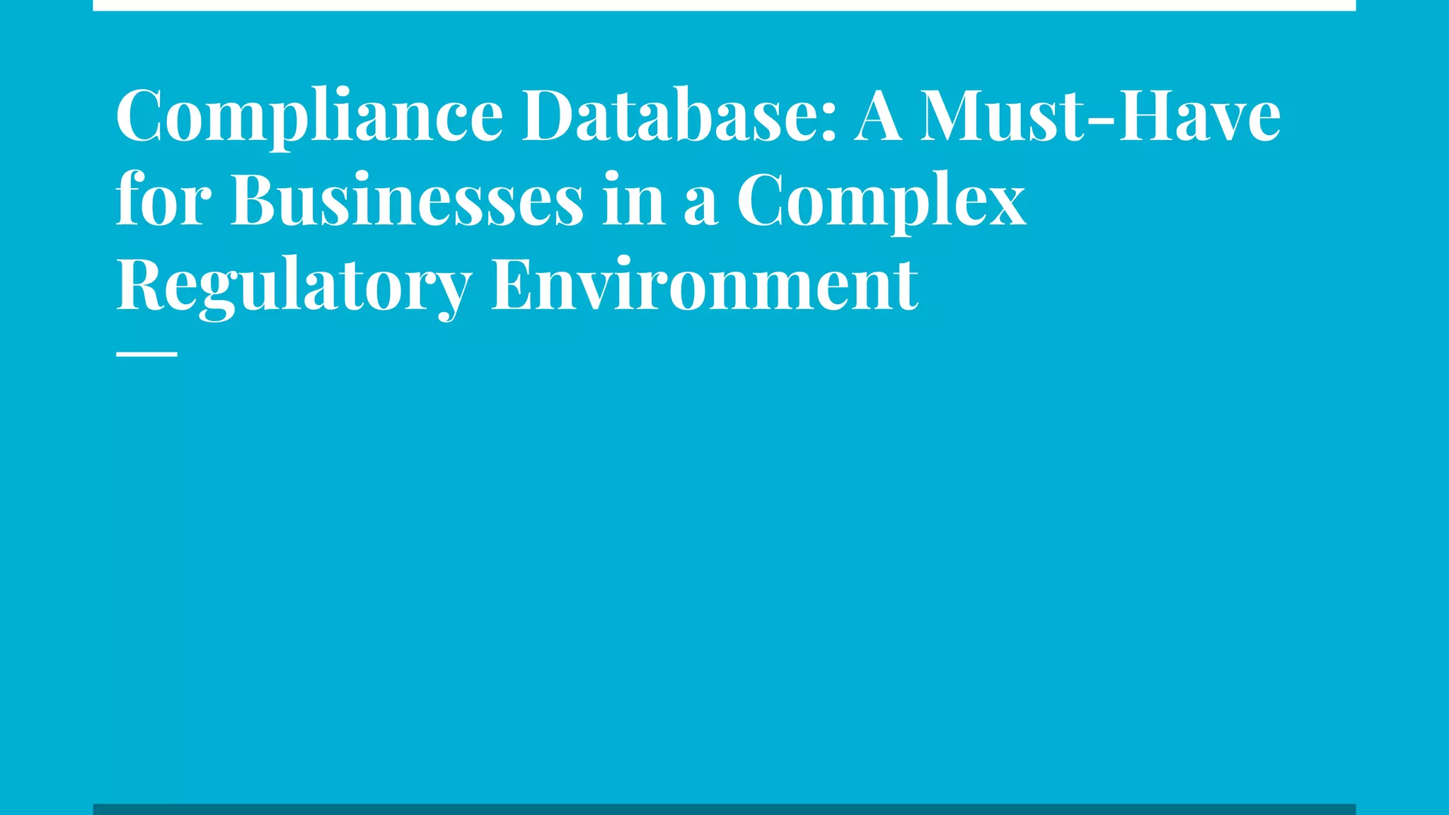 Compliance Database | PPTX