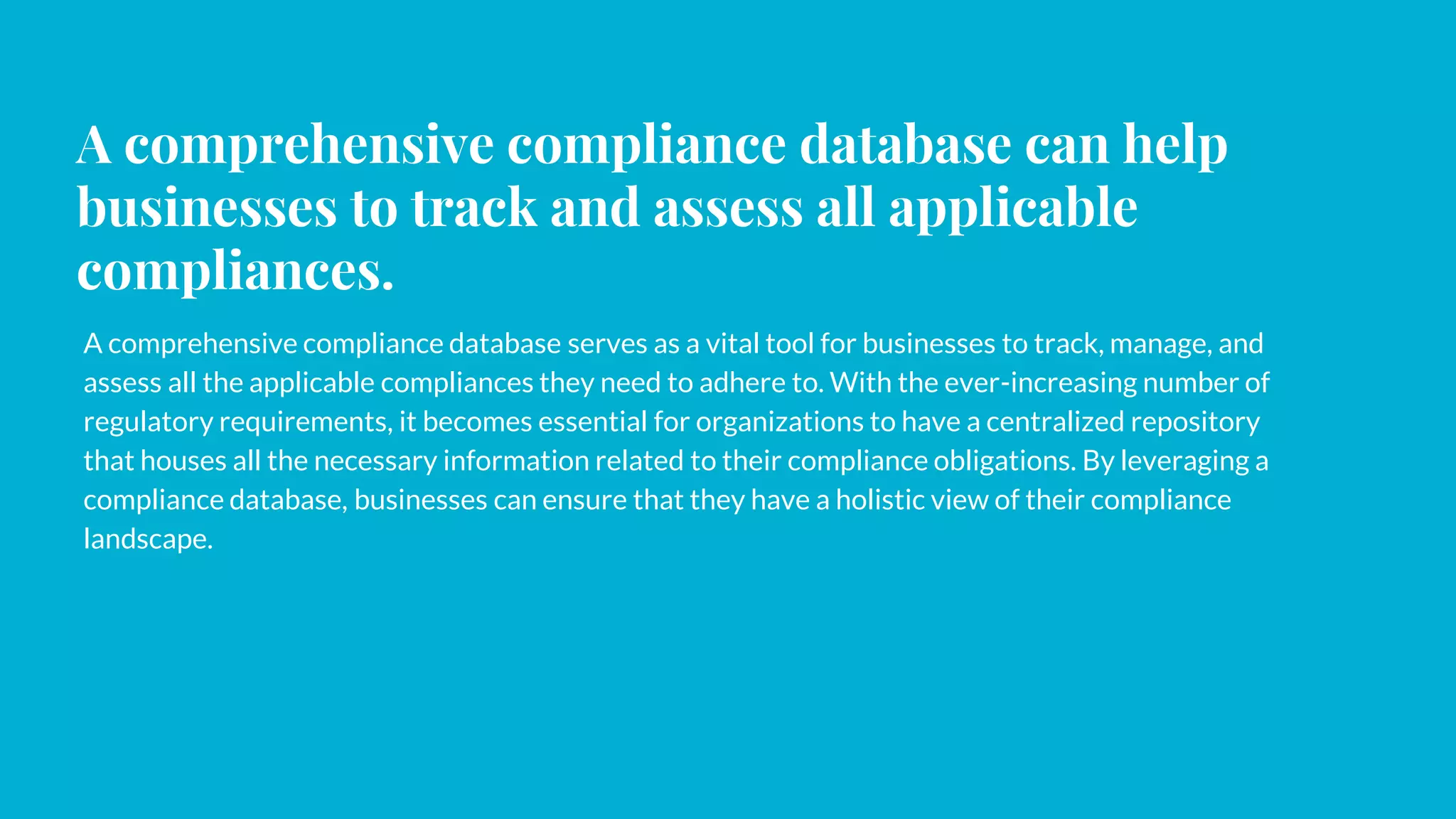 Compliance Database | PPTX