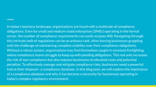 Compliance Database | PPTX