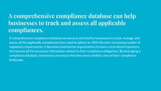 Compliance Database | PPTX