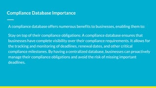 Compliance Database | PPTX