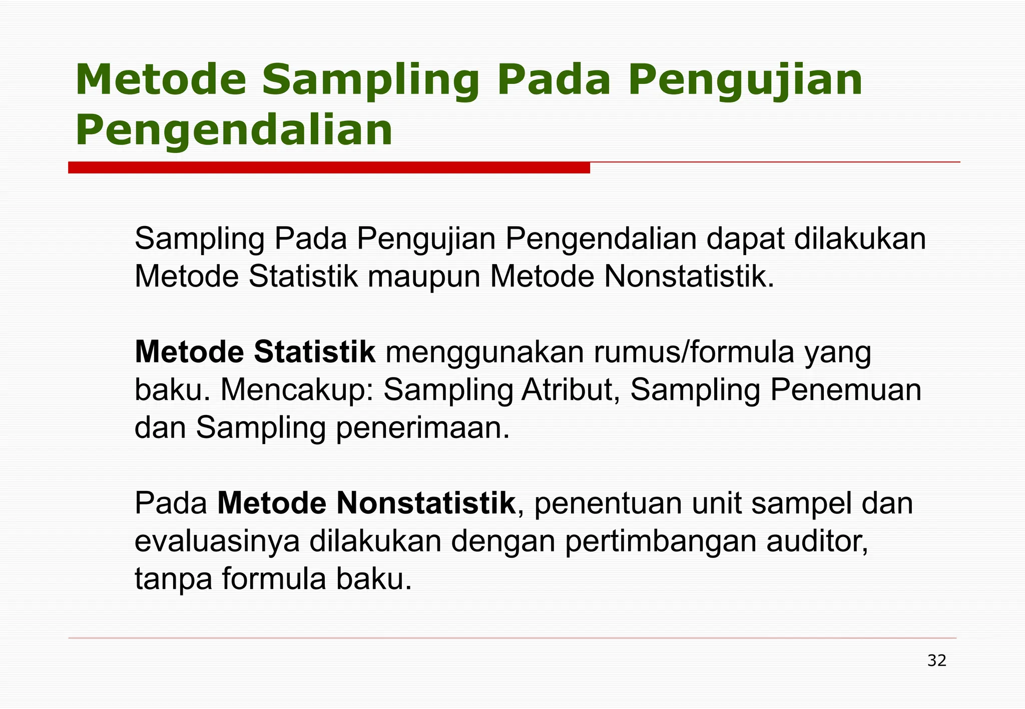 teknik sampling dalam audit ketaatan bagi auditor | PPTX