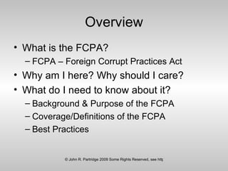 FCPA Compliance for Sales Representatives | PPT