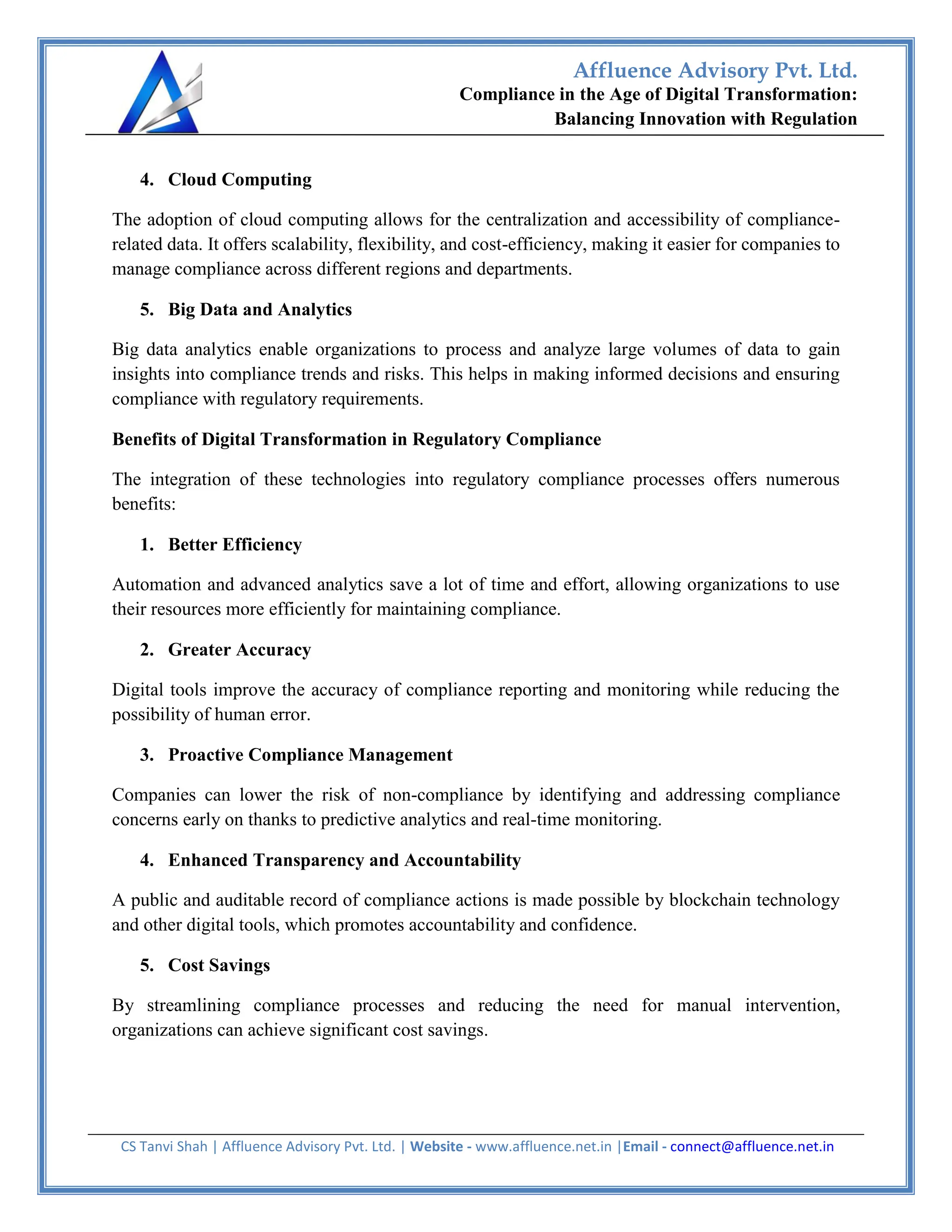 Compliance in the Age of Digital Transformation- Balancing Innovation ...