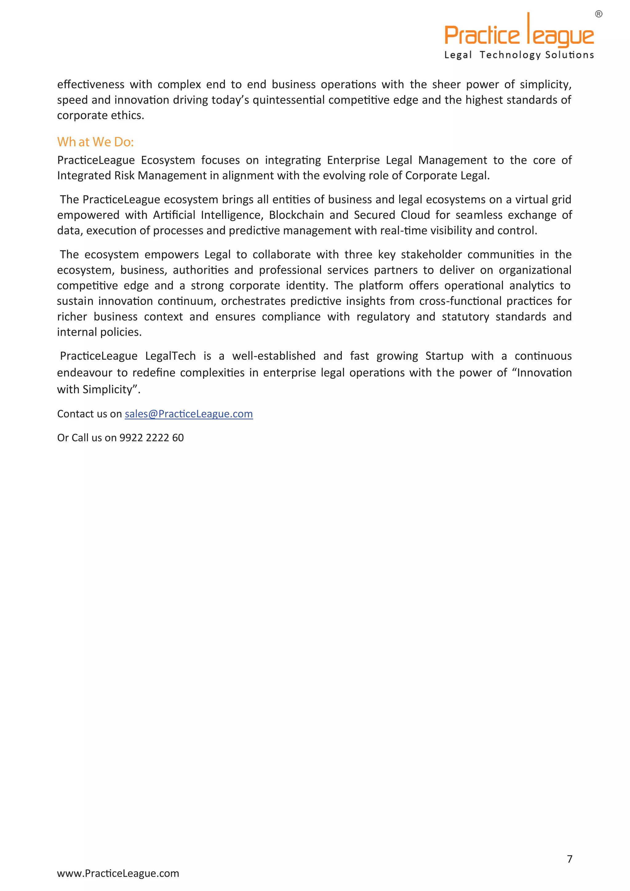 PracticeLeague Compliance Management Platform | PDF