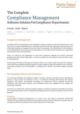 PracticeLeague Compliance Management Platform | PDF