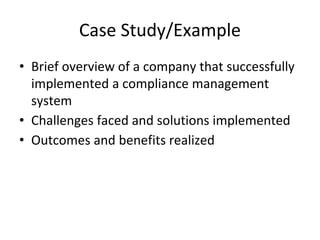 Compliance Management System Presentations | PPTX