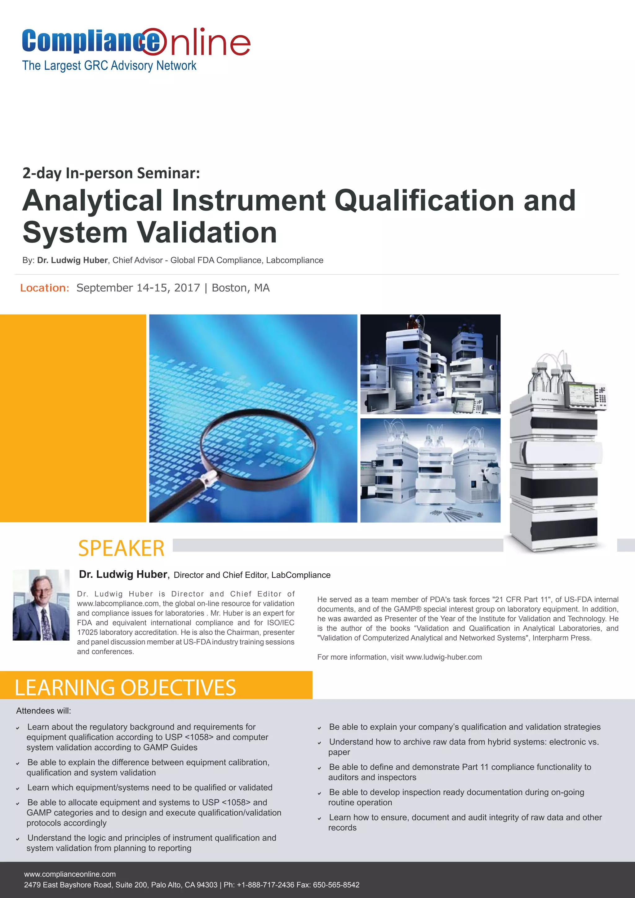 Analytical Instrument Qualification and System Validation | PDF