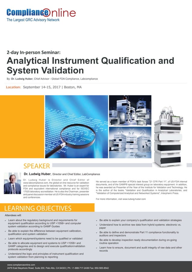 Analytical Instrument Qualification and System Validation | PDF